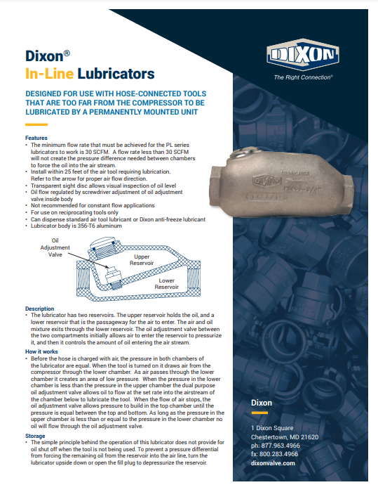 Dixon In-Line Lubricators | Dixon